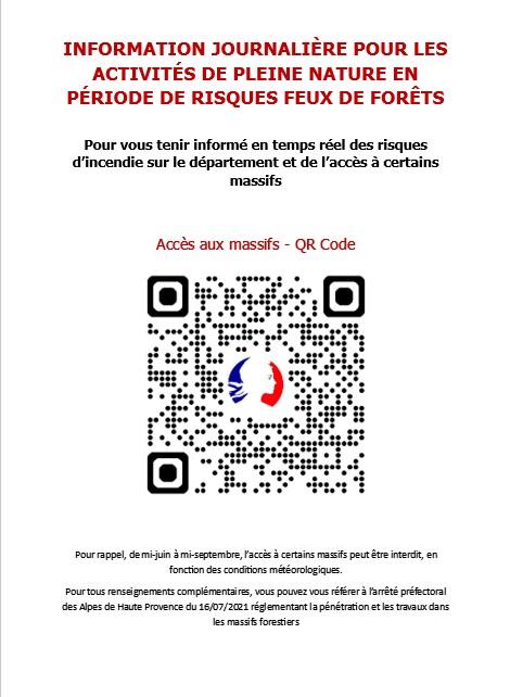 Accès aux massifs - QR Code site www.risque-prevention-incendie.fr
